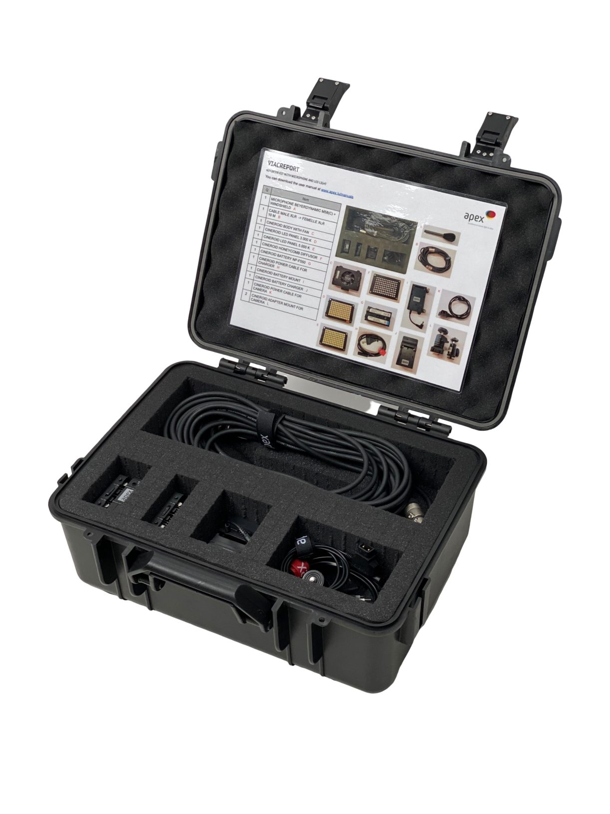 REPORTER SET WITH MICROPHONE AND LED LIGHT - apex catalogue